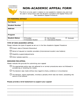 Fillable Online NON-ACADEMIC bAPPEAL FORMb Fax Email Print - pdfFiller