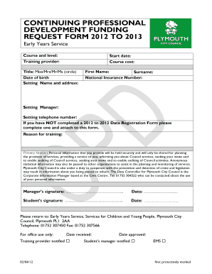 Fillable Online devonca CONTINUING PROFESSIONAL DEVELOPMENT FUNDING ...