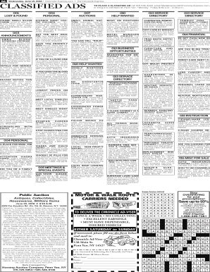 Fillable Online Classified - Gatehouse Media Fax Email Print - pdfFiller