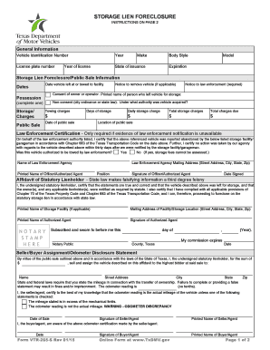 Fillable Online Storage lien foreclosure - GovDelivery Fax Email Print ...