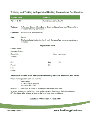 Fillable Online Pure Energy - Training and Testing in Support of ...