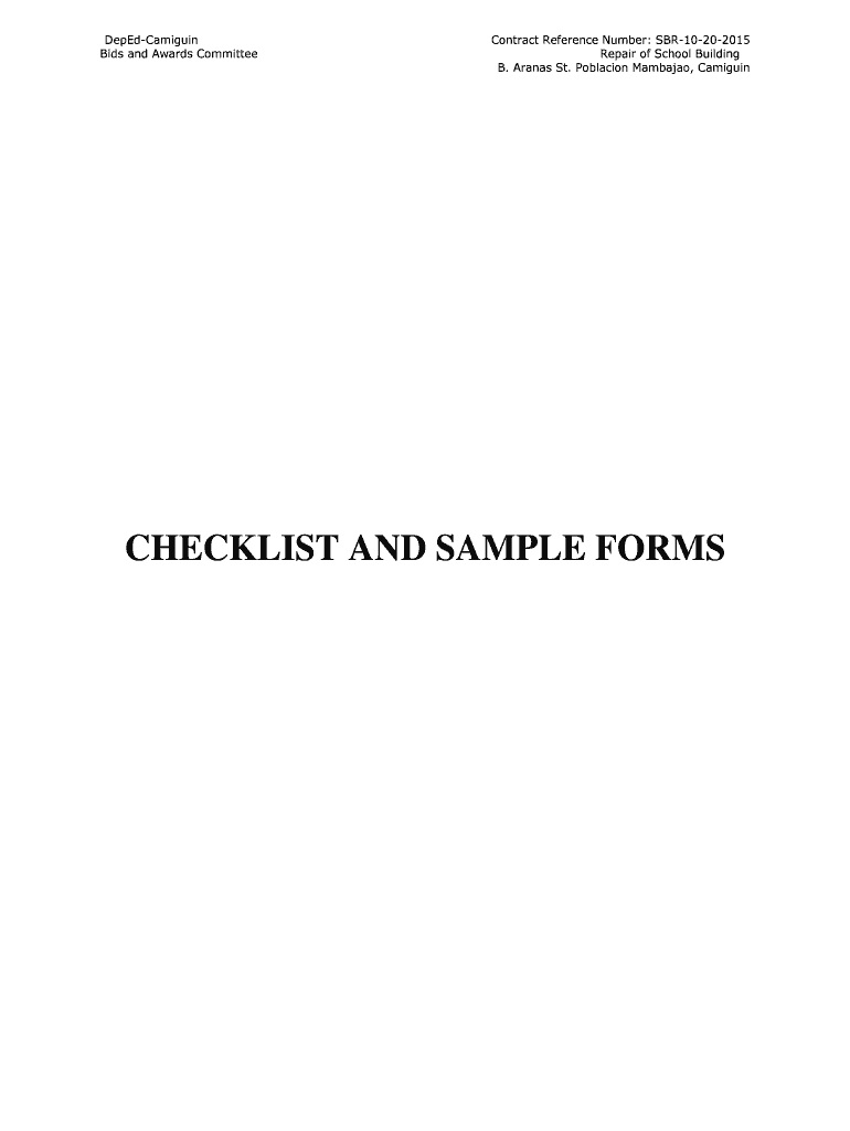 Fillable Online Checklist and sample bformsb - Dep Ed Camiguin Fax ...