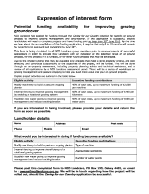 Fillable Online nedlandcare org Expression of interest form ...