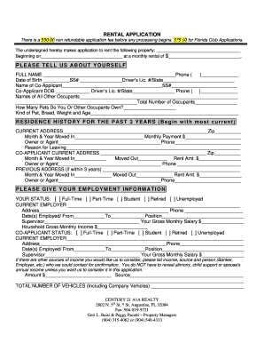 Fillable Online RENTAL APPLICATION There is a $50 Fax Email Print - pdfFiller