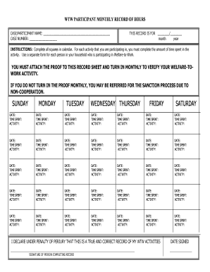 Fillable Online gavilan WTW PARTICIPANT MONTHLY RECORD.doc - gavilan ...
