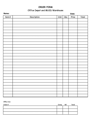 Fillable Online Order Form-Office Depot & Warehouse Fax Email Print ...