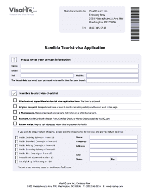 Fillable Online Namibia Visa Application for Citizens of Cameroon ...