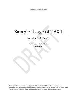 Fillable Online Sample Usage of TAXII Fax Email Print - pdfFiller