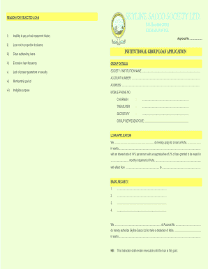 Fillable Online Institution Group Loan Appln Form Fax Email Print ...