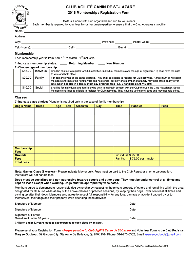 Fillable Online CAC 2016 MembersRegistrationFinalV2docx Fax Email Print ...