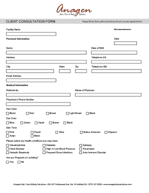 Fillable Online CLIENT CONSULTATION FORM - bAnagenb bSolutionsb Fax ...
