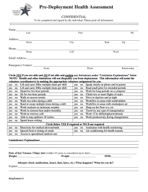 Fillable Online sccmrc Pre-Deployment Health Assessment - bsccmrcbborgb Fax Email Print - pdfFiller