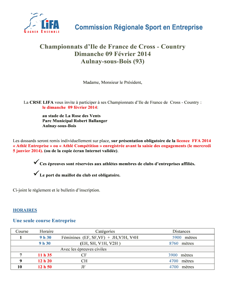 Remplissable En Ligne Commission R gionale Sport en Entreprise Championnats d'Ile de ... Fax ...