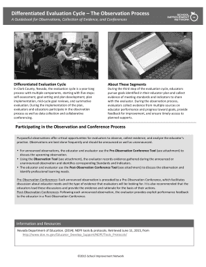 Fillable Online Differentiated Evaluation Cycle The Observation ...