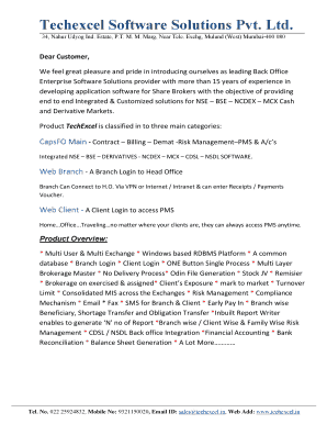 Fillable Online Techexcel Software Solutions Pvt Fax Email Print ...