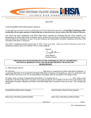 Fillable Online ihsa March 2016 To the Principal/IHSA Official ...