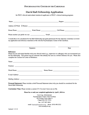 Fillable Online ncanalysis David Raft Fellowship Application ...