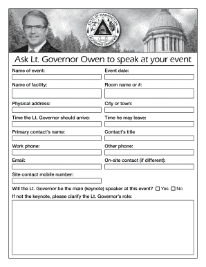 Fillable Online ltgov wa Speech request form - Lt. Governor Brad Owen ...