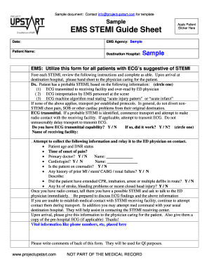 Fillable Online Sample EMS STEMI Guide Sheet Sticker Here - Project ...