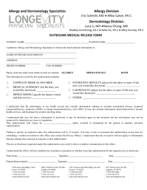 Fillable Online Outbound medical records release form Fax Email Print ...