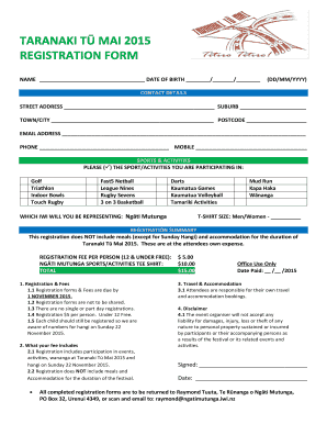 Fillable Online ngatimutunga iwi WHICH bIWIb WILL YOU BE REPRESENTING ...