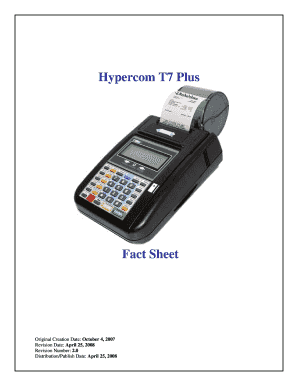 Fillable Online Hypercom T7 Plus Fact Sheet - Solaris Financial Corp ...