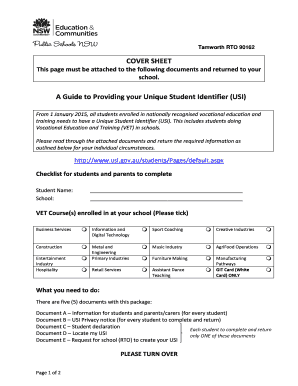 Fillable Online A Guide to Providing your Unique Student Identifier USI ...