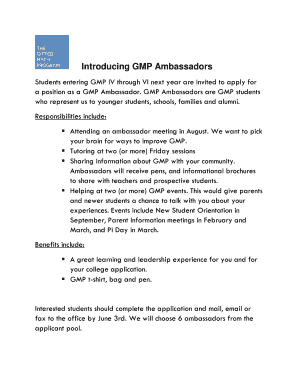 Fillable Online giftedmath buffalo Introducing GMP Ambassadors - Gifted ...
