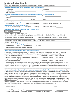 Fillable Online Authorized Representative Signa - Coordinated Health ...