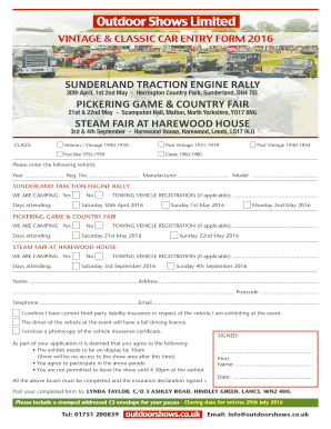 Fillable Online outdoorshows co O doo Sho Limi ed - Outdoor Shows ...