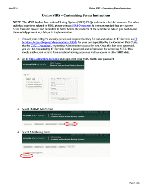 Sirs Msu - Fill Online, Printable, Fillable, Blank | pdfFiller