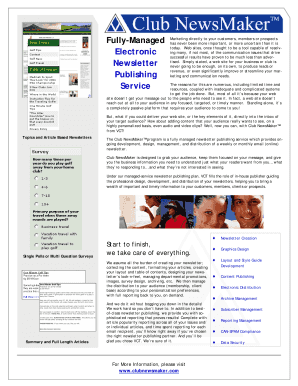 Fillable Online Fully-Managed Electronic Newsletter Publishing Service ...