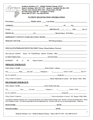 Fillable Online PATIENT REGISTRATION INFORMATION - brezultsbyreneebbcomb Fax Email Print - pdfFiller