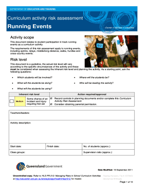 Fillable Online bulimbass eq edu Curriculum activity risk assessment ...