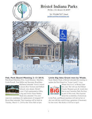 Fillable Online Bristol Indiana Parks Fax Email Print - pdfFiller