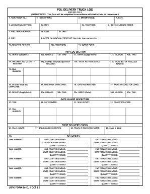 Fillable Online 8tharmy korea army USFK bForm 86b-E POL Delivery Truck ...