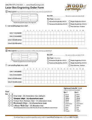 Fillable Online To Download BOX Engraving Form - WoodTurningz Fax Email ...