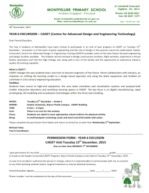 Fillable Online montpellierps vic edu 21 Lambhill Crescent MONTPELLIER ...