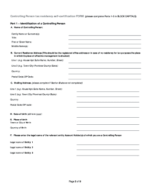 Fillable Online BCRSb Controlling Persons Self Certification Form - bHSBCb Fax Email Print ...