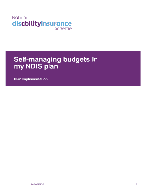 Fillable Online pdcnsw org Self-managing budgets in my NDIS plan - Plan ...
