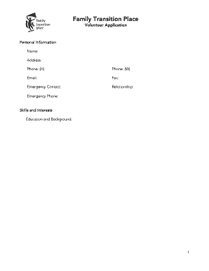 Fillable Online familytransitionplace FAMILY TRANSITION PLACE Fax Email ...