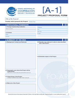 Fillable Online cooperacionarg gob PROJECT PROPOSAL FORM ...