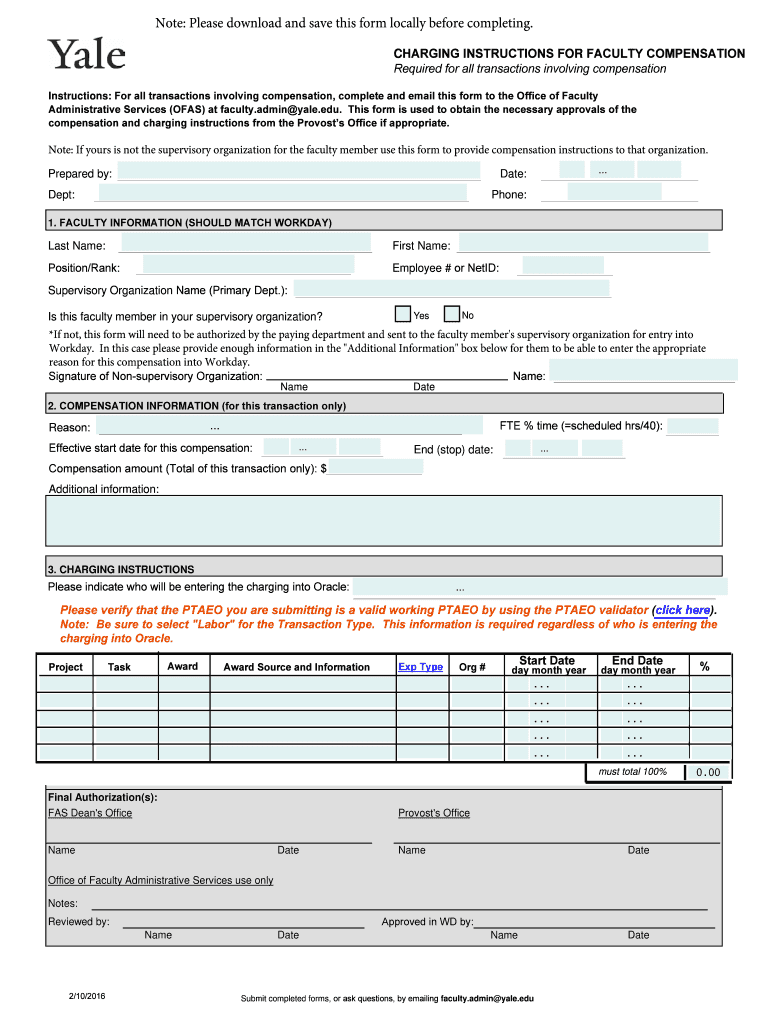 Fillable Online facultyadmin yale Note Please download and save this ...