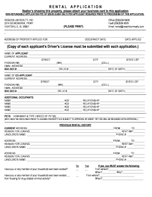 Fillable Online Rental Application - Copy Fax Email Print - pdfFiller
