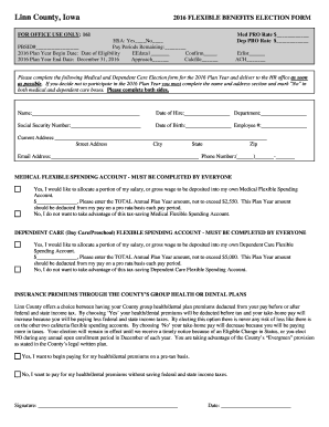 Fillable Online 2000 Flexible Benefit Plan - Linn County Fax Email ...