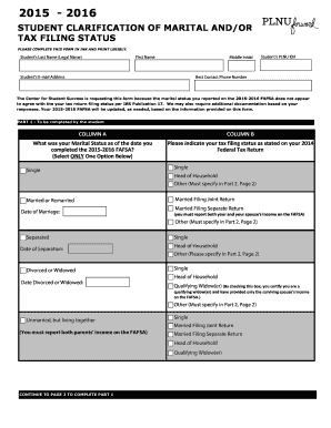 Fillable Online pointloma Student clarification of marital and/or tax ...