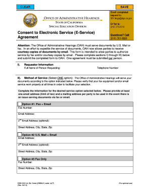Fillable Online documents dgs ca Consent to Electronic Service (E-Service) Agreement ...