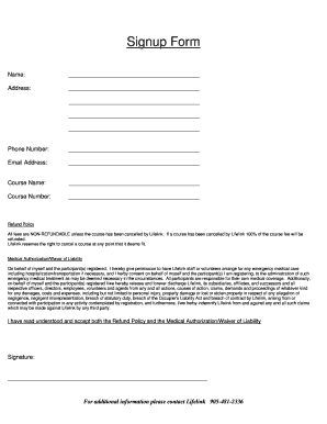 Fillable Online lifelink Signup Form - lifelinkca Fax Email Print - pdfFiller