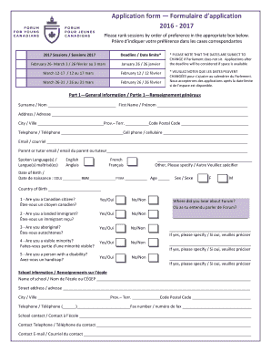 Fillable Online forum Application form Formulaire dapplication 2016 ...