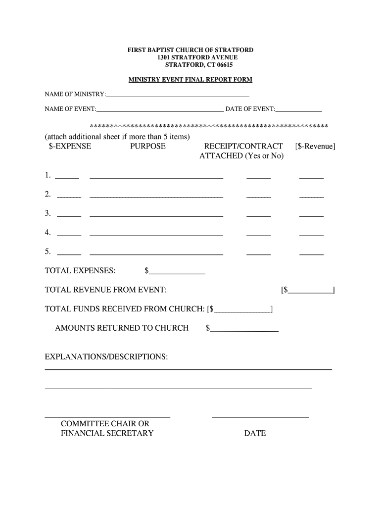 Fillable Online fbcstratford Church fund request forms examples ...